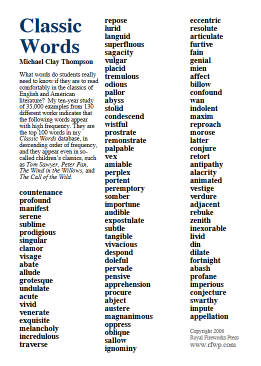 For the Love of Language: Unlocking Classic Literature with 217 Words