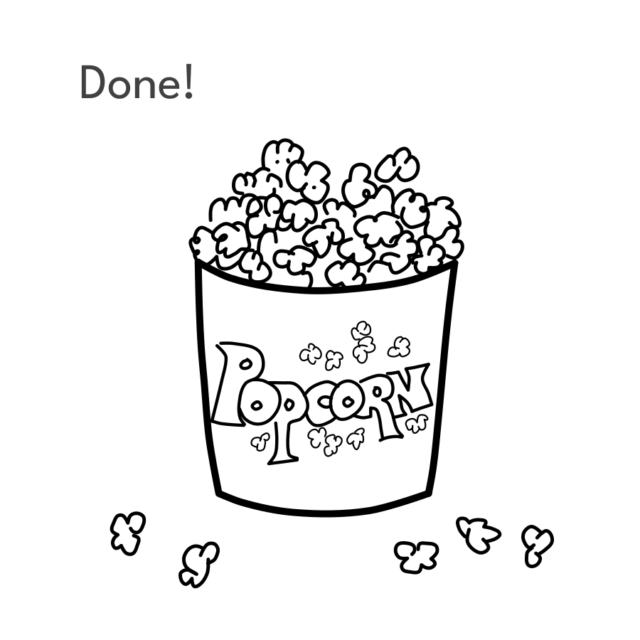 Doodle a Bucket of Popcorn - by Amy and Justin - AJ Doodles