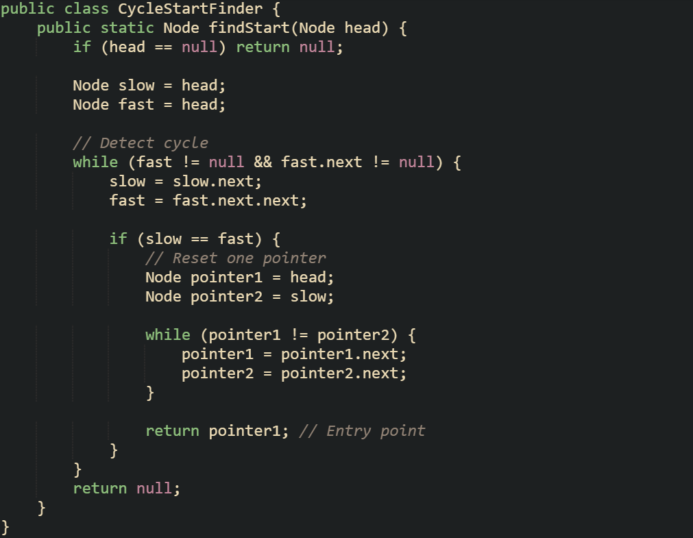 Detecting Cycles with Floyd's Algorithm in Java