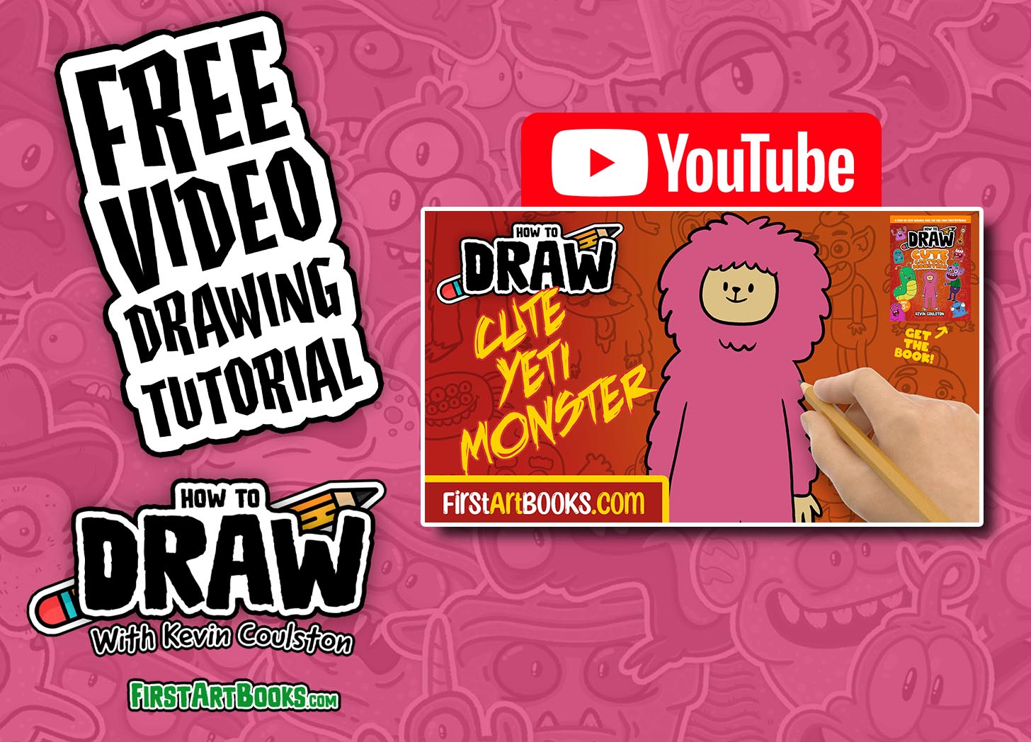 Video Drawing Tutorial: How to Draw A Yeti | From the Cute Cartoon ...