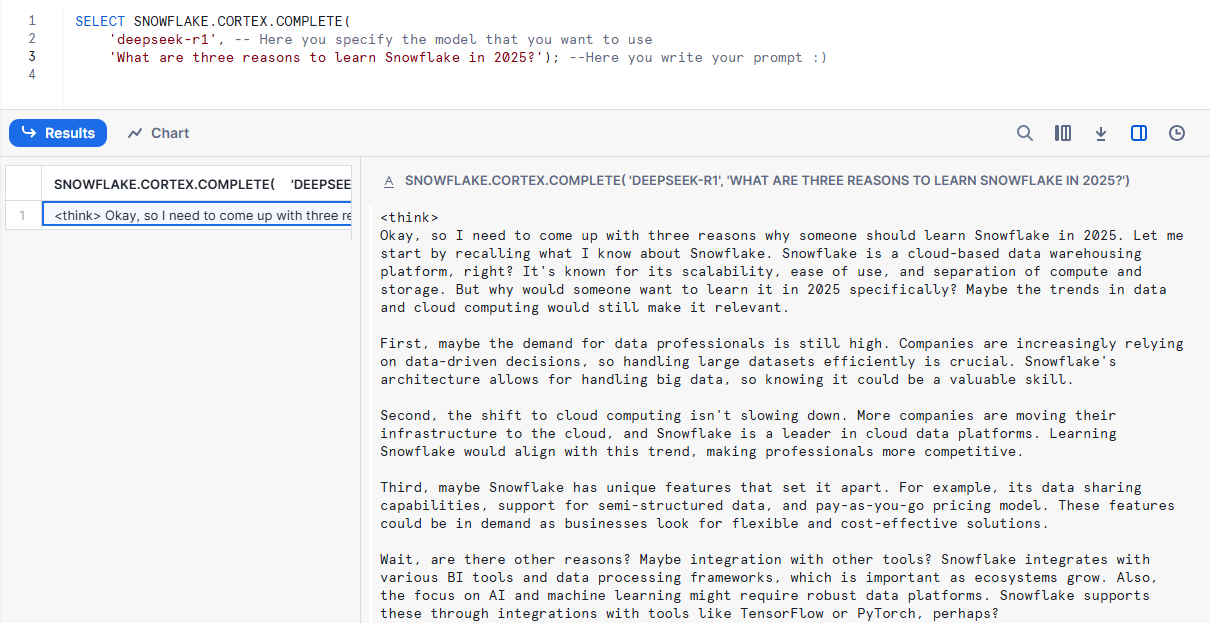 AI in Snowflake - Cortex Functionalities