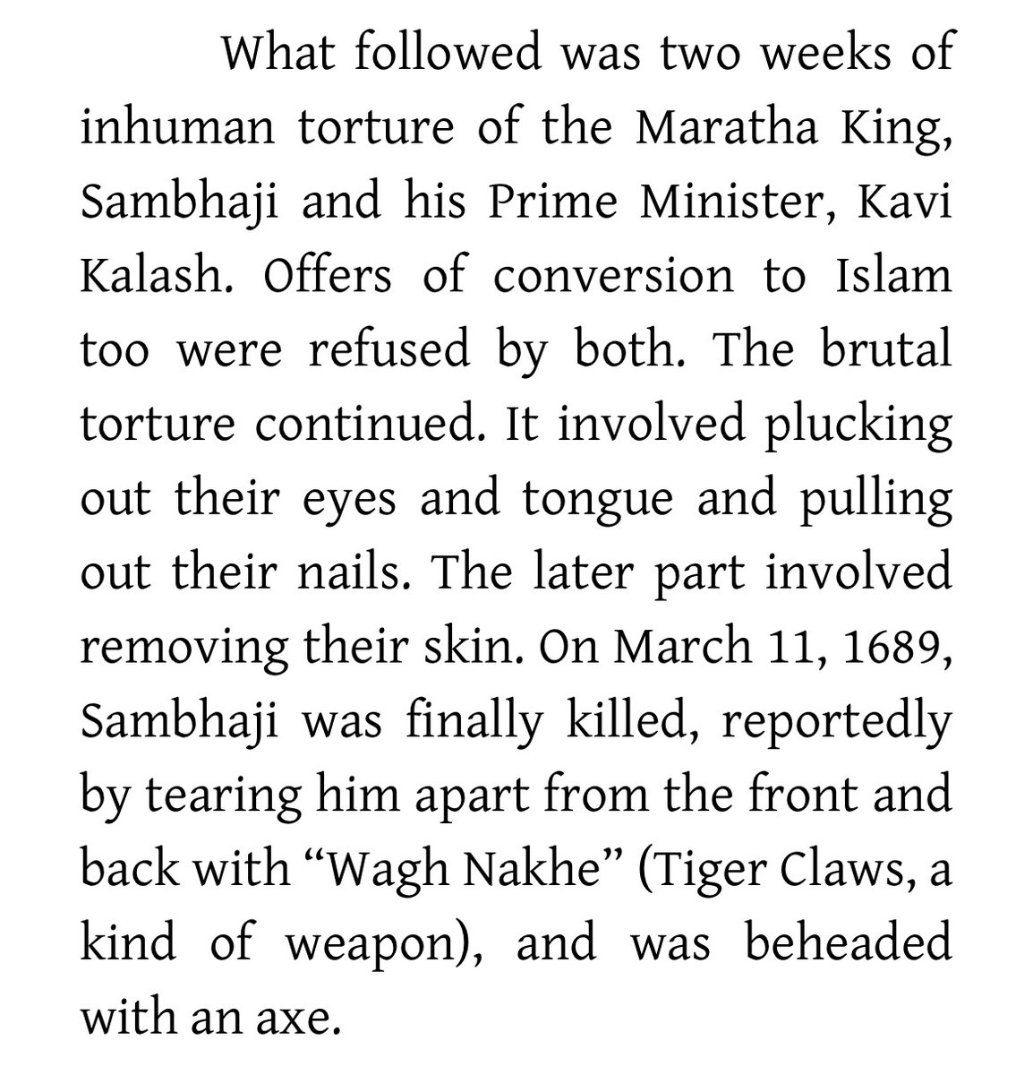 The Execution Of Chhatrapati Sambhaji