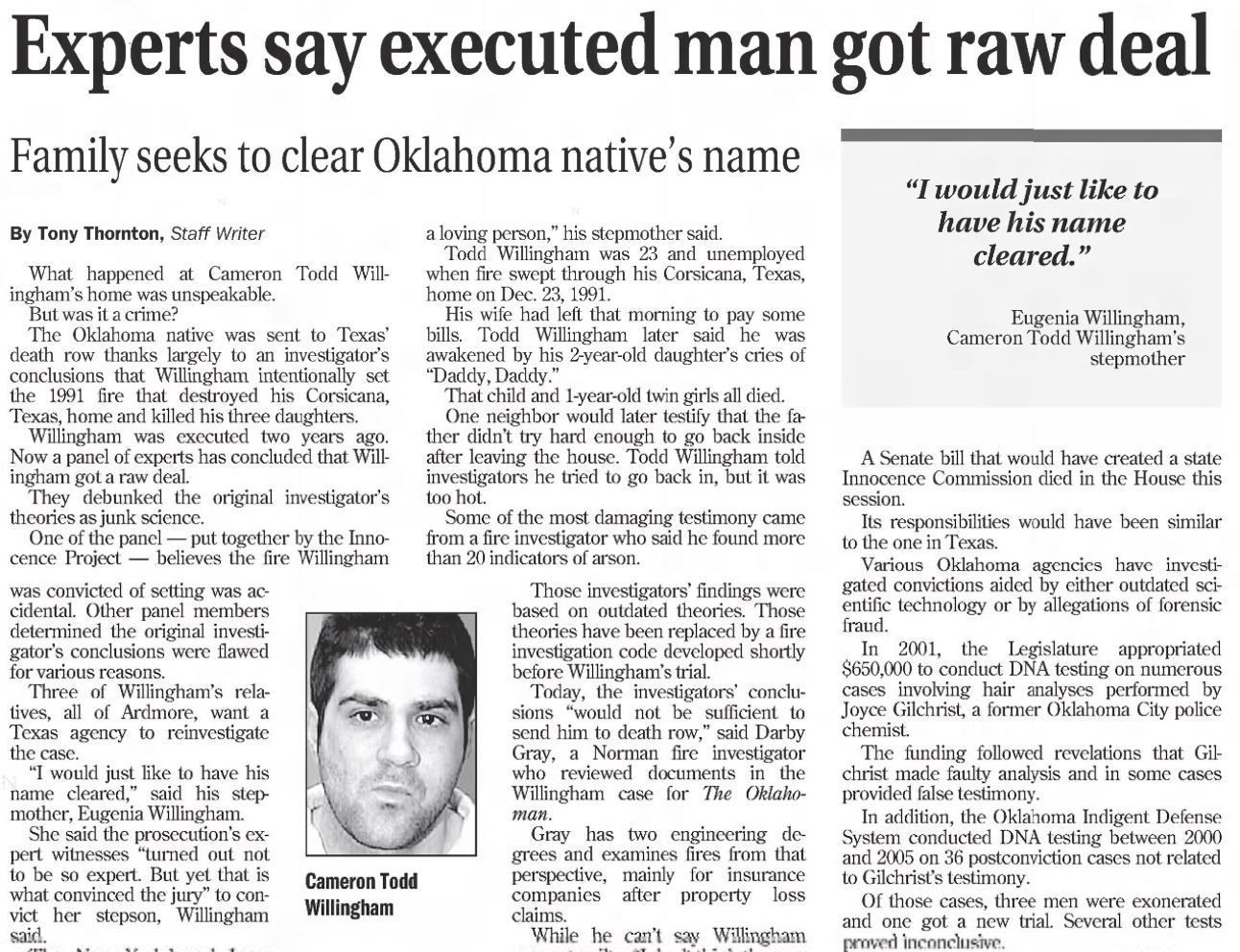 Trial By Fire: The Tragic Tale of Cameron Todd Willingham