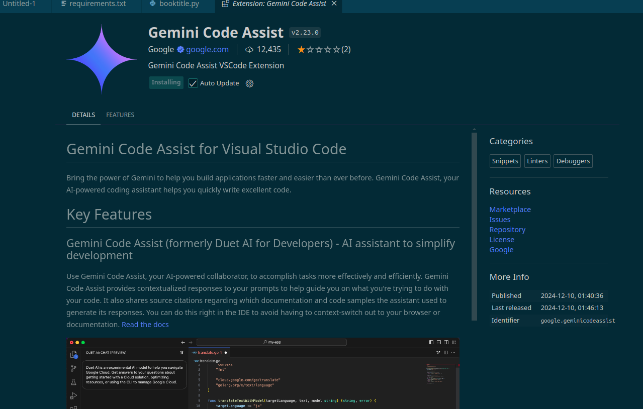 Vertex AI lesson two: setup Gemini Code Assist on VSCode and using Gemini 2.0