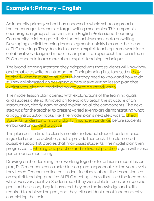 Explicit teaching in Victoria - by Trisha Jha