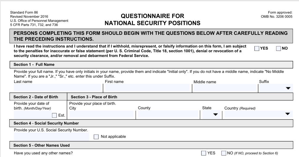 The SF-86 and Security Clearances: What You Need to Know