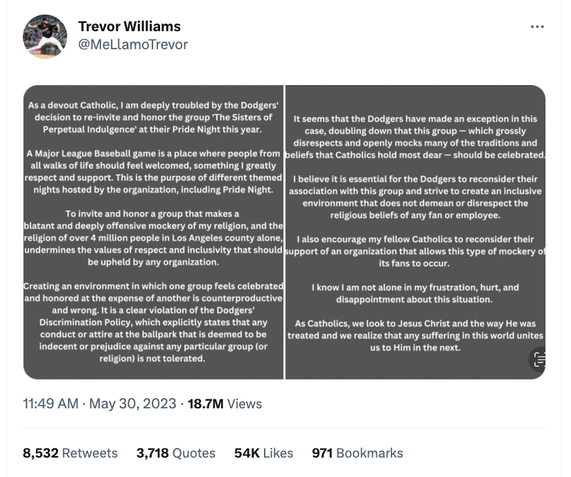 ‘To stand up for our faith’ — Trevor Williams on the LA Dodgers and ...