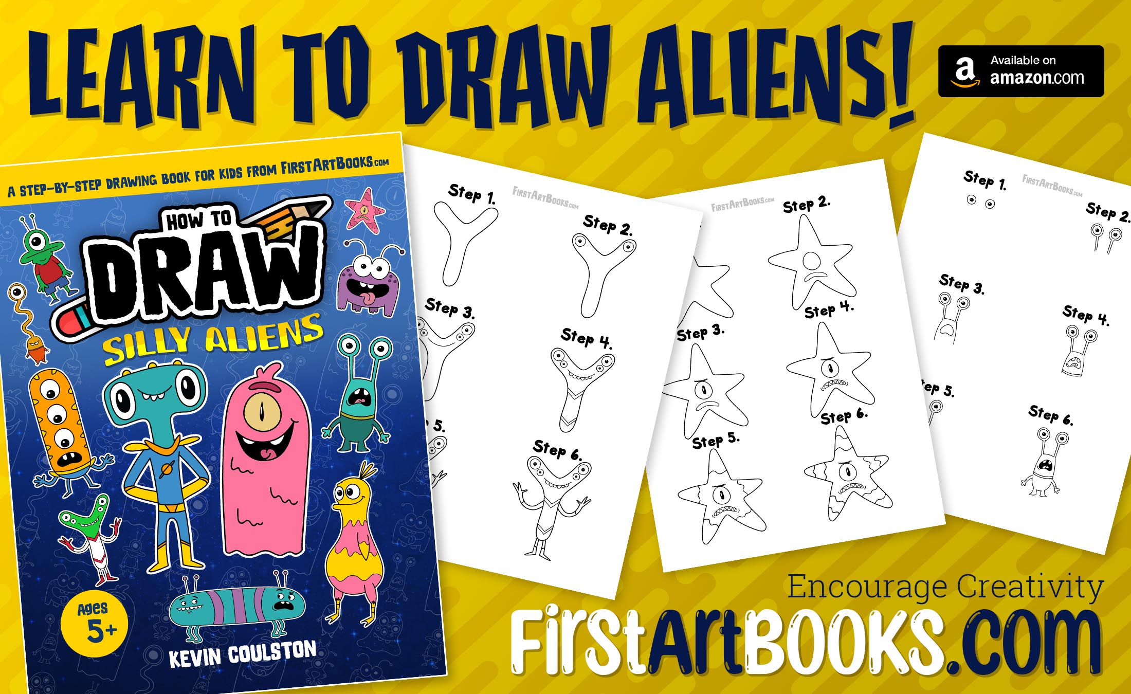Free Activity Page: How to Draw a Cartoon Alien in 6 Steps | Fun Silly ...