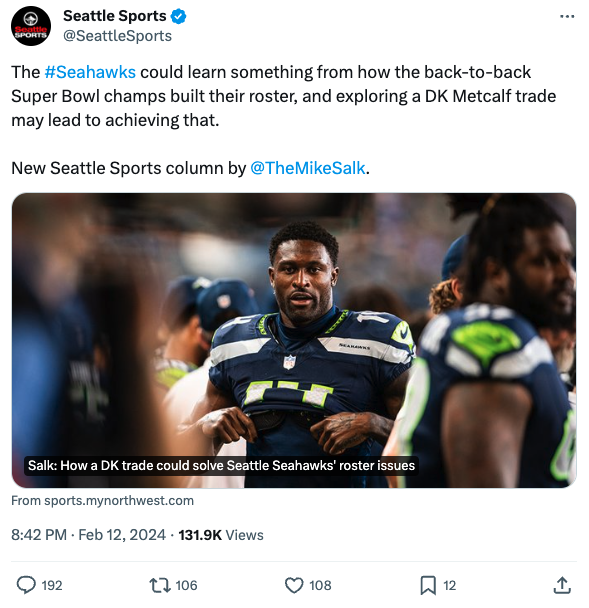 DK Metcalf trade scenario: I just want to explain the salary cap to ...