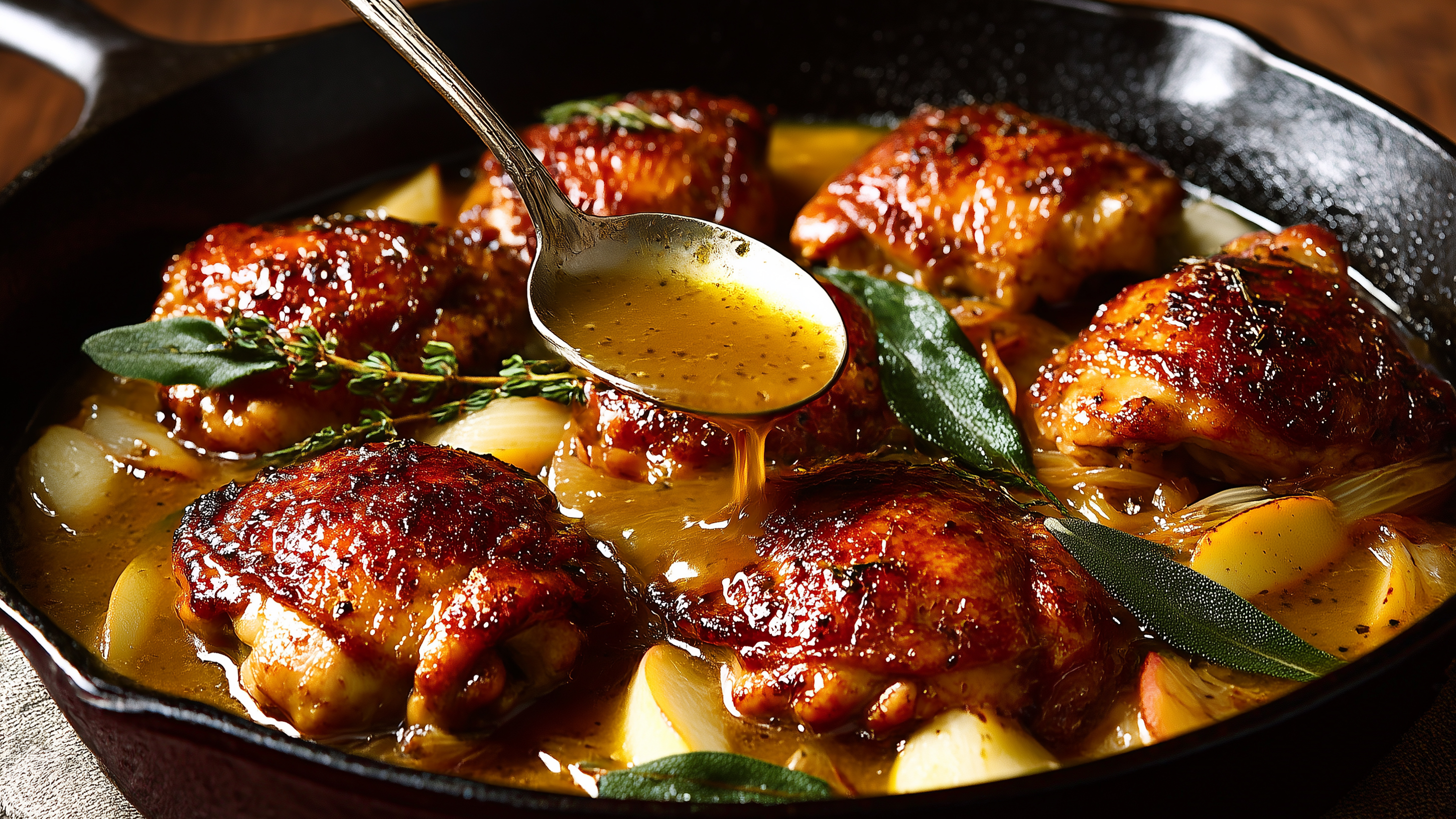 Apple Cider Braised Chicken - by Sophie - Essen Recipes