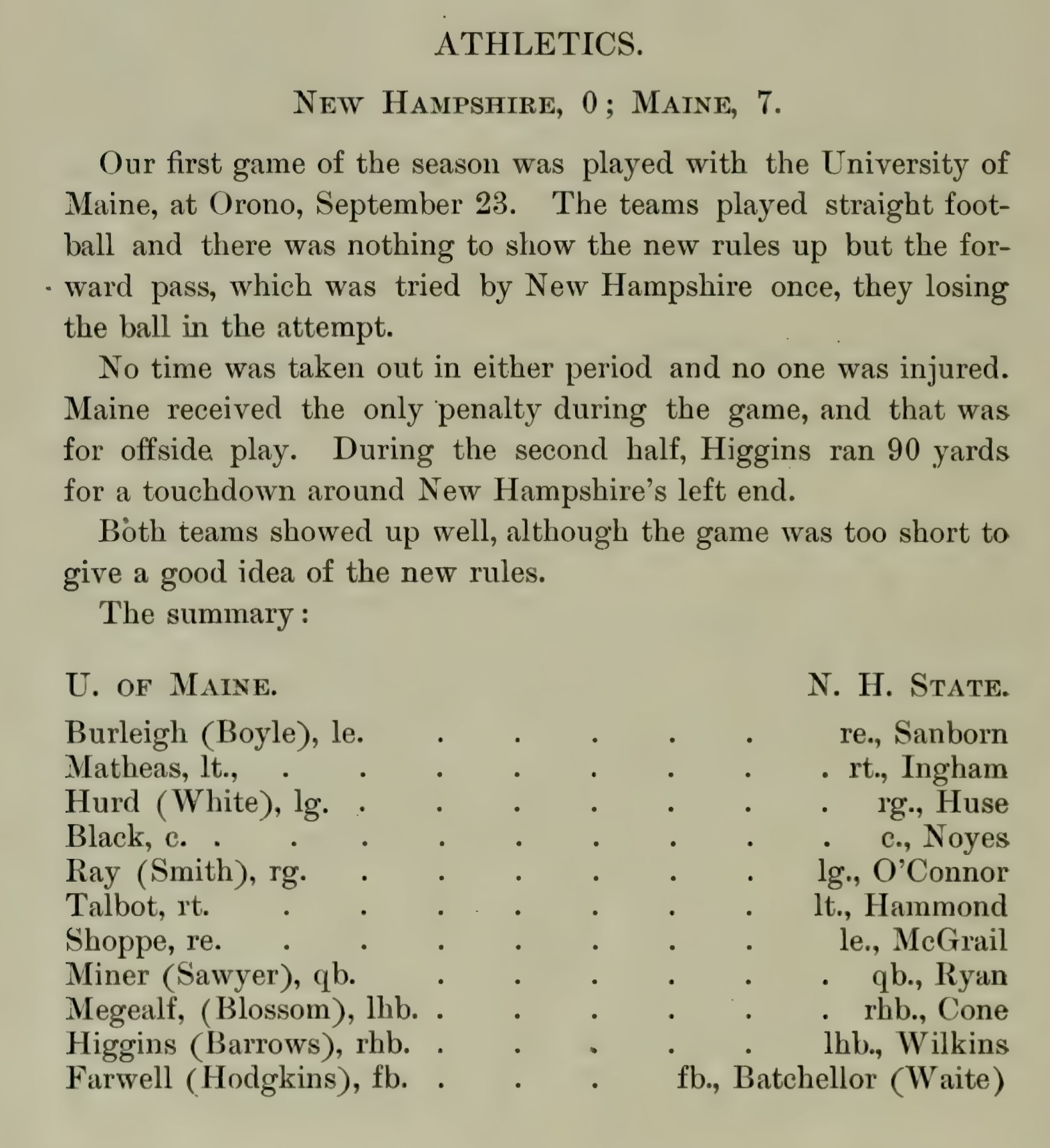 The First Forward Pass Revisited - Football Archaeology