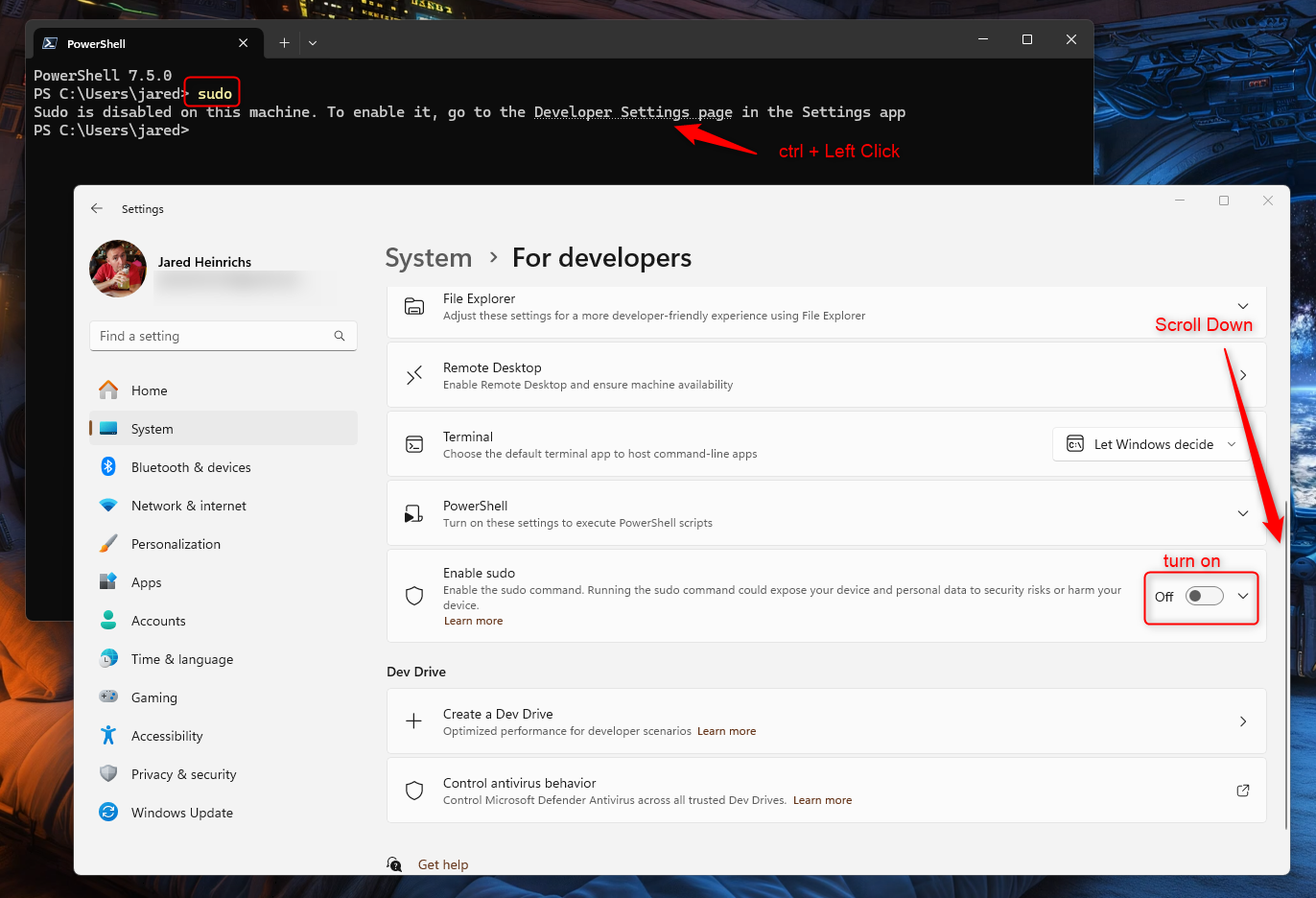How To - Enable and Run Sudo On Windows