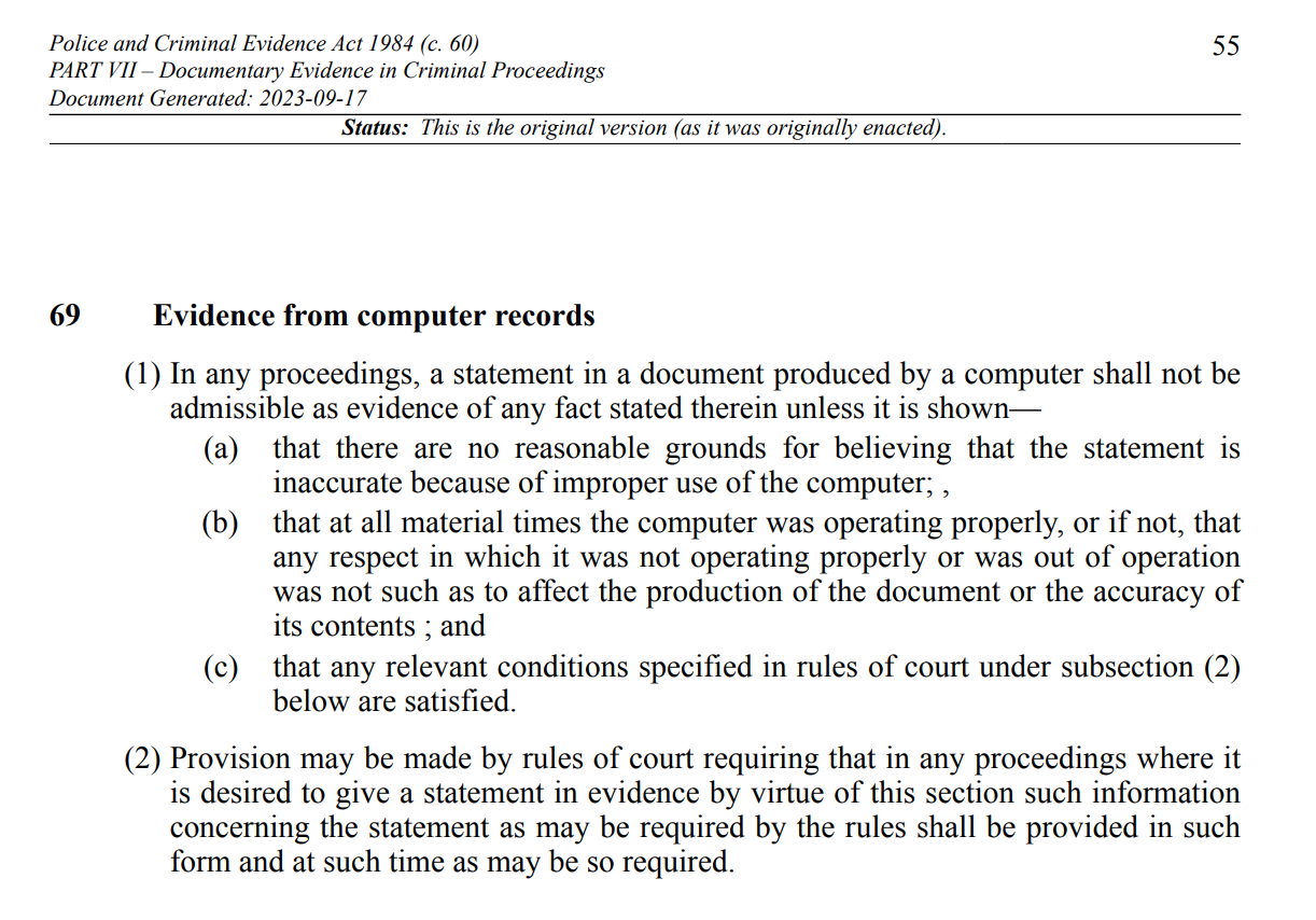 “Computer says guilty” – an introduction to the evidential presumption ...