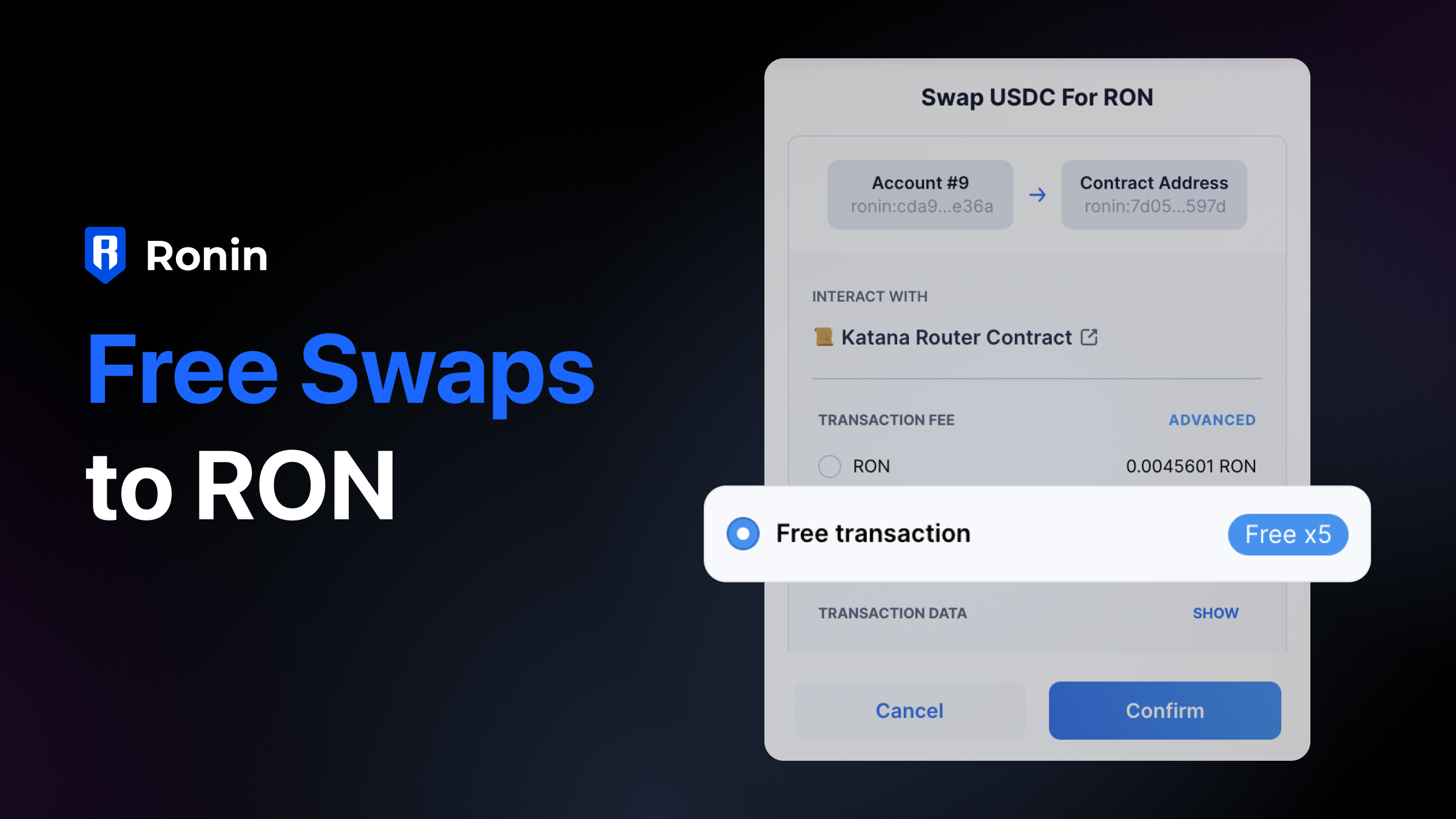 Introducing Free Swaps to RON! - Ronin’s Newsletter