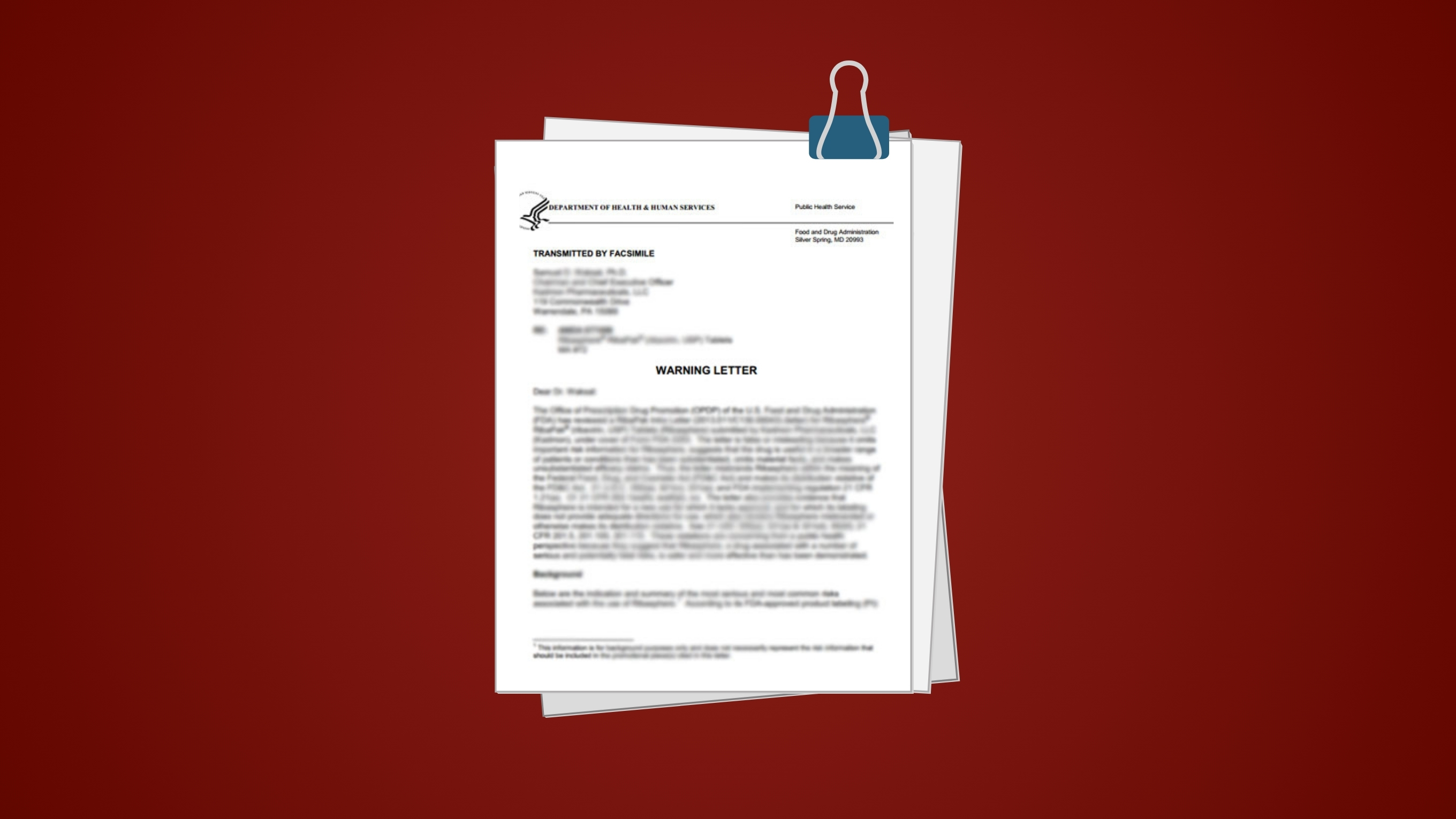 What to Do Immediately Upon Receiving an FDA Form 483 or Warning Letter