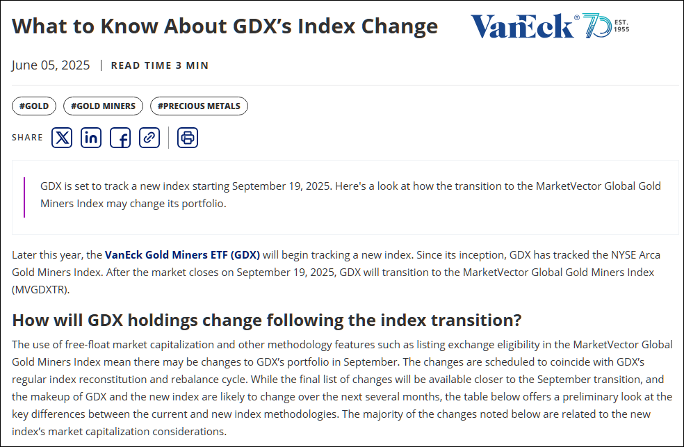 GOLD STOCKS AND THE UPCOMING MASSIVE GDX REBALANCE