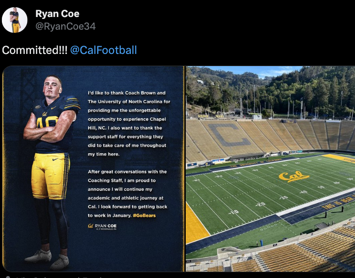 Cal football will welcome kicker Ryan Coe and punter Bobby Engstler in 2024
