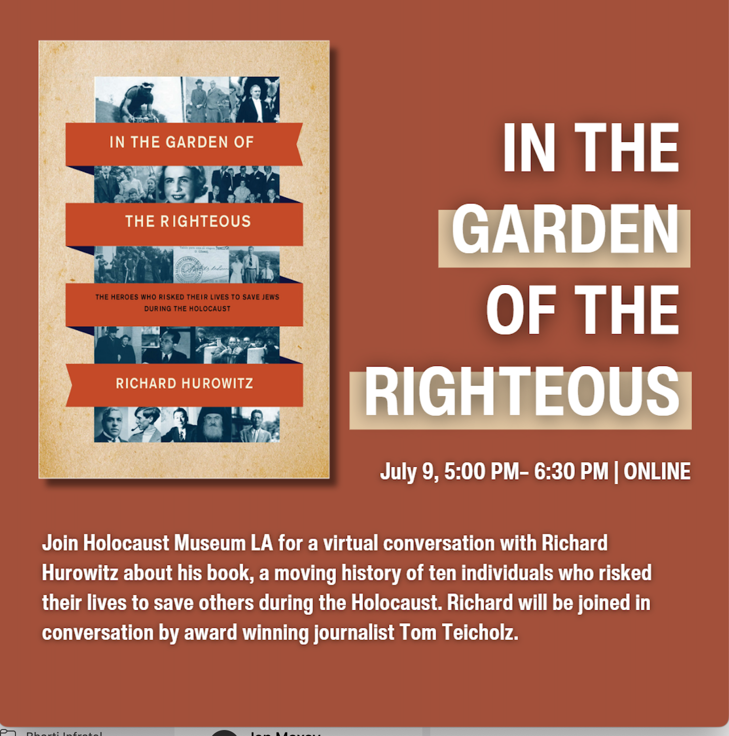 Book Event: In the Garden of the Righteous