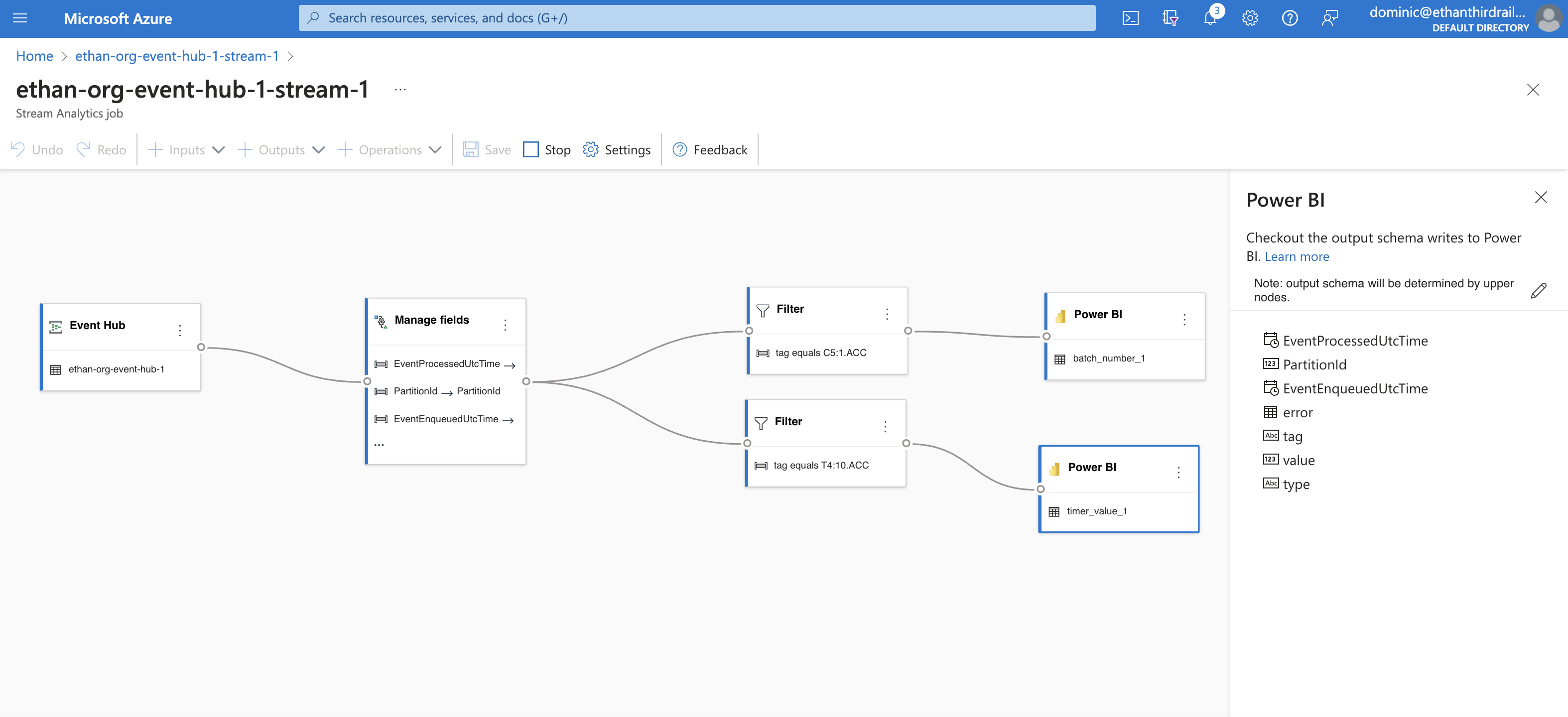 Using Azure Event Hub with Power BI for real-time analysis