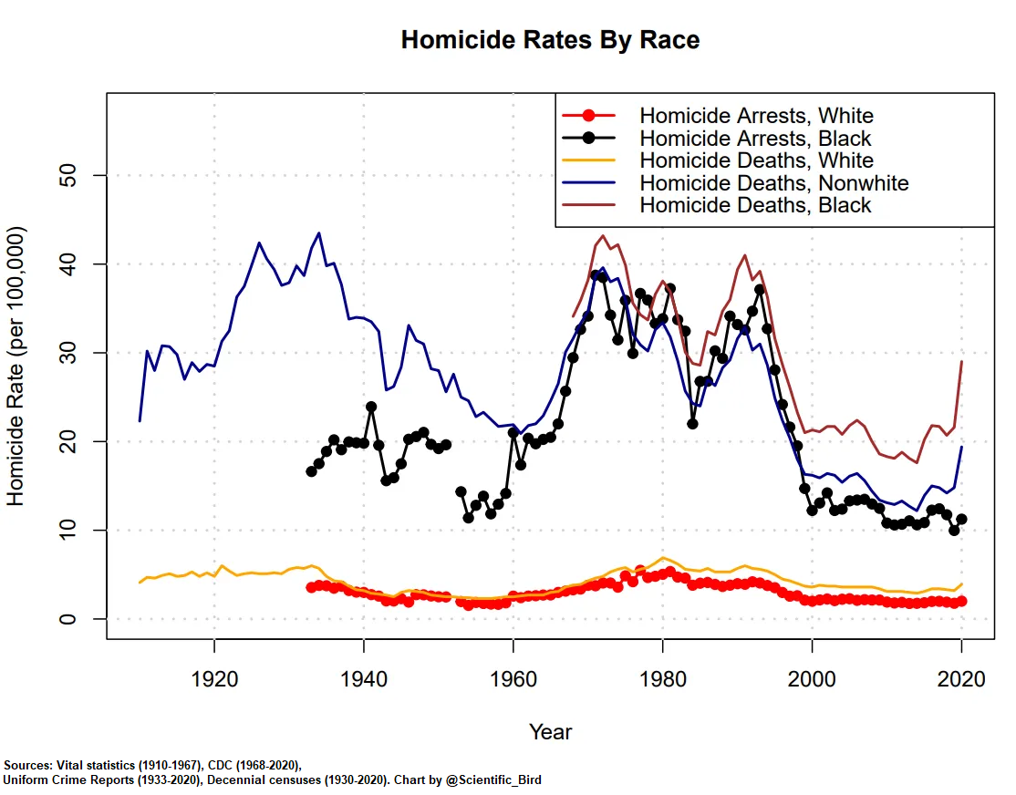 Racial Homicide Disparities Since 1910