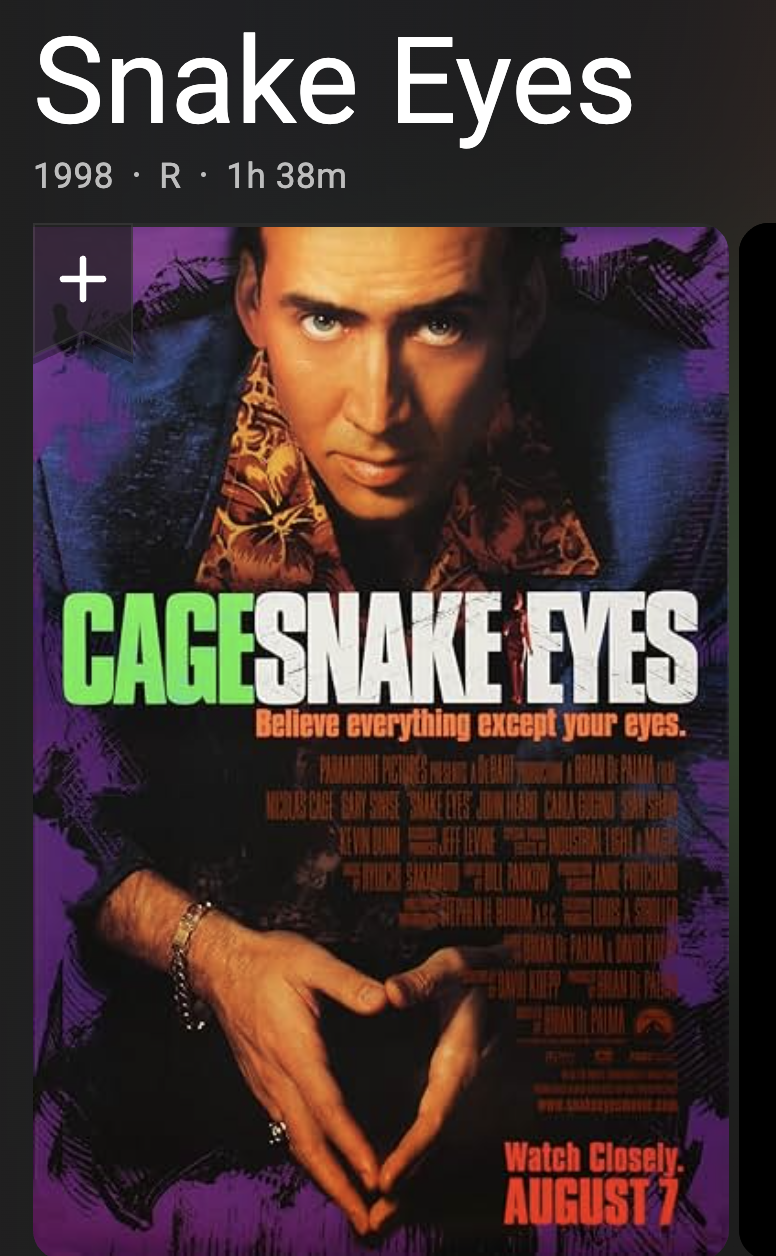 SNAKE EYES -- CHARLIE KIRK PREDICTIVE PROGRAMMING?
