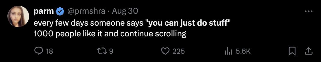 why you can't "just do stuff" - by Divya Venn