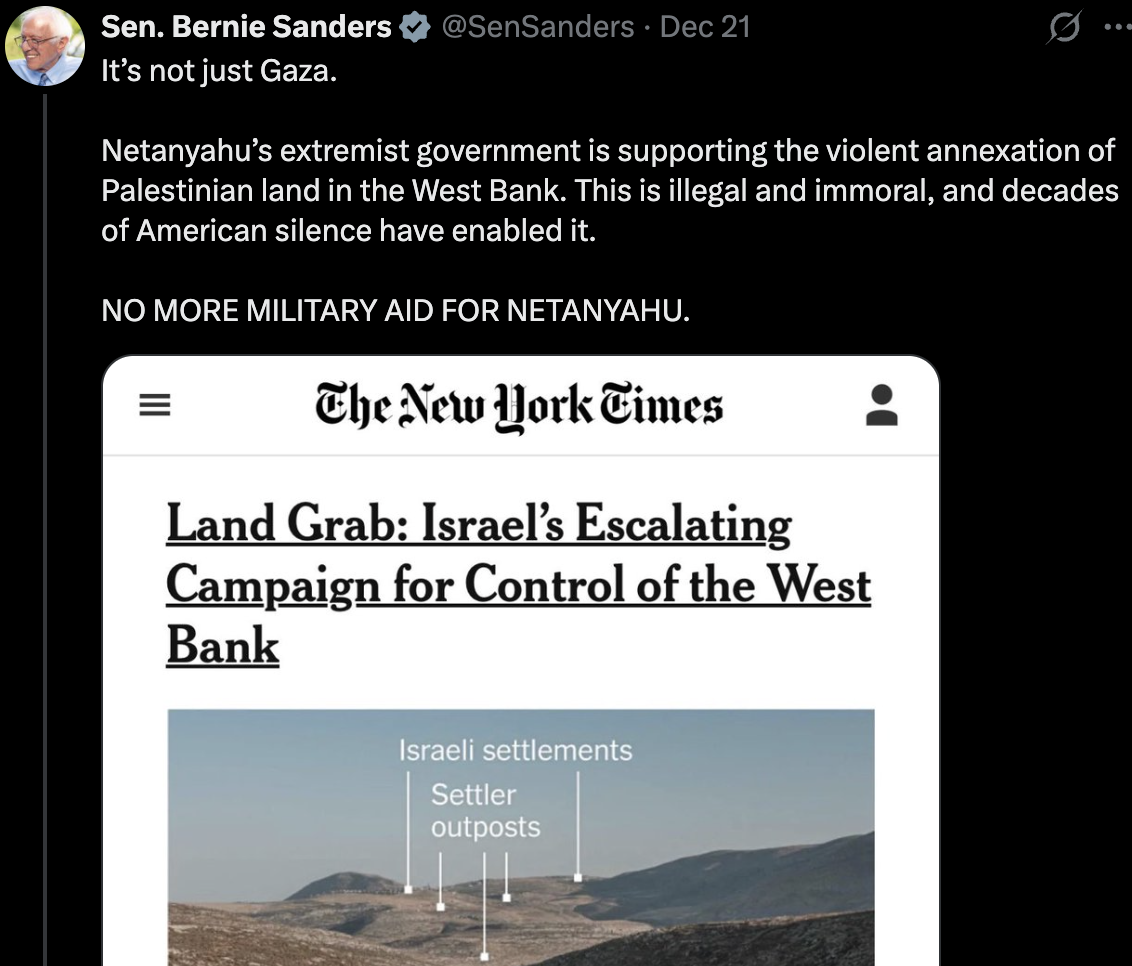 F*CKS Sake Bernie, It’s Not Just Netanyahu - Attack the System