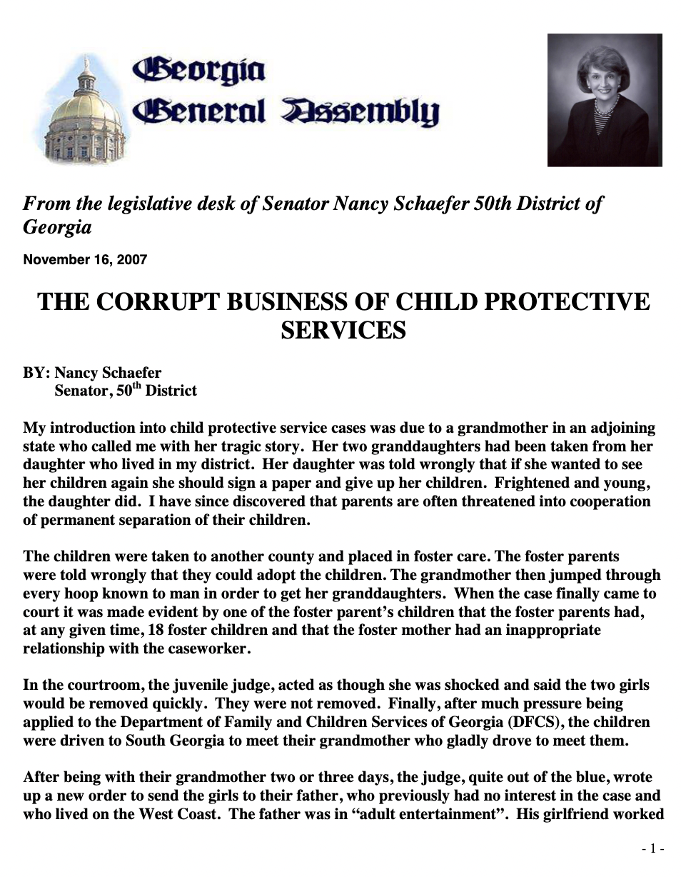 "Legal Kidnapping": The Department of CPS "is Built on Taking Children ...