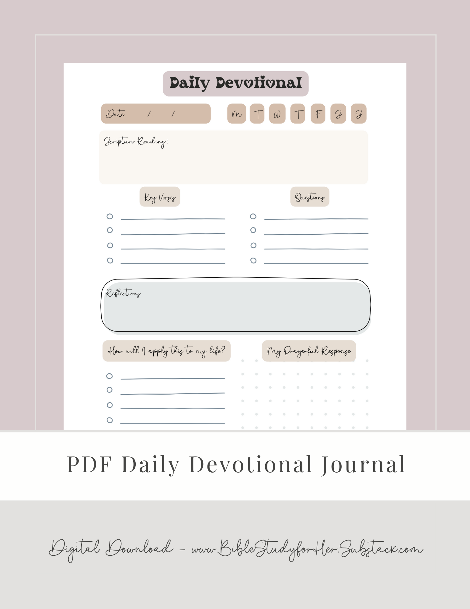 PDF Daily Devotional Journal - by Heather Bixler