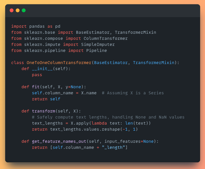 Solution to Sklearn Pipeline Custom Transformer Headache