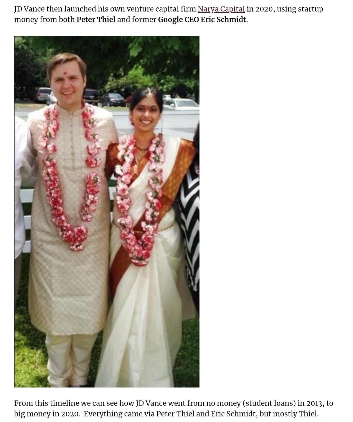 JD VANCE AKA JAMES HAMEL FUNDED BY PETER THEIL & GOOGLE CEO ERIC ...