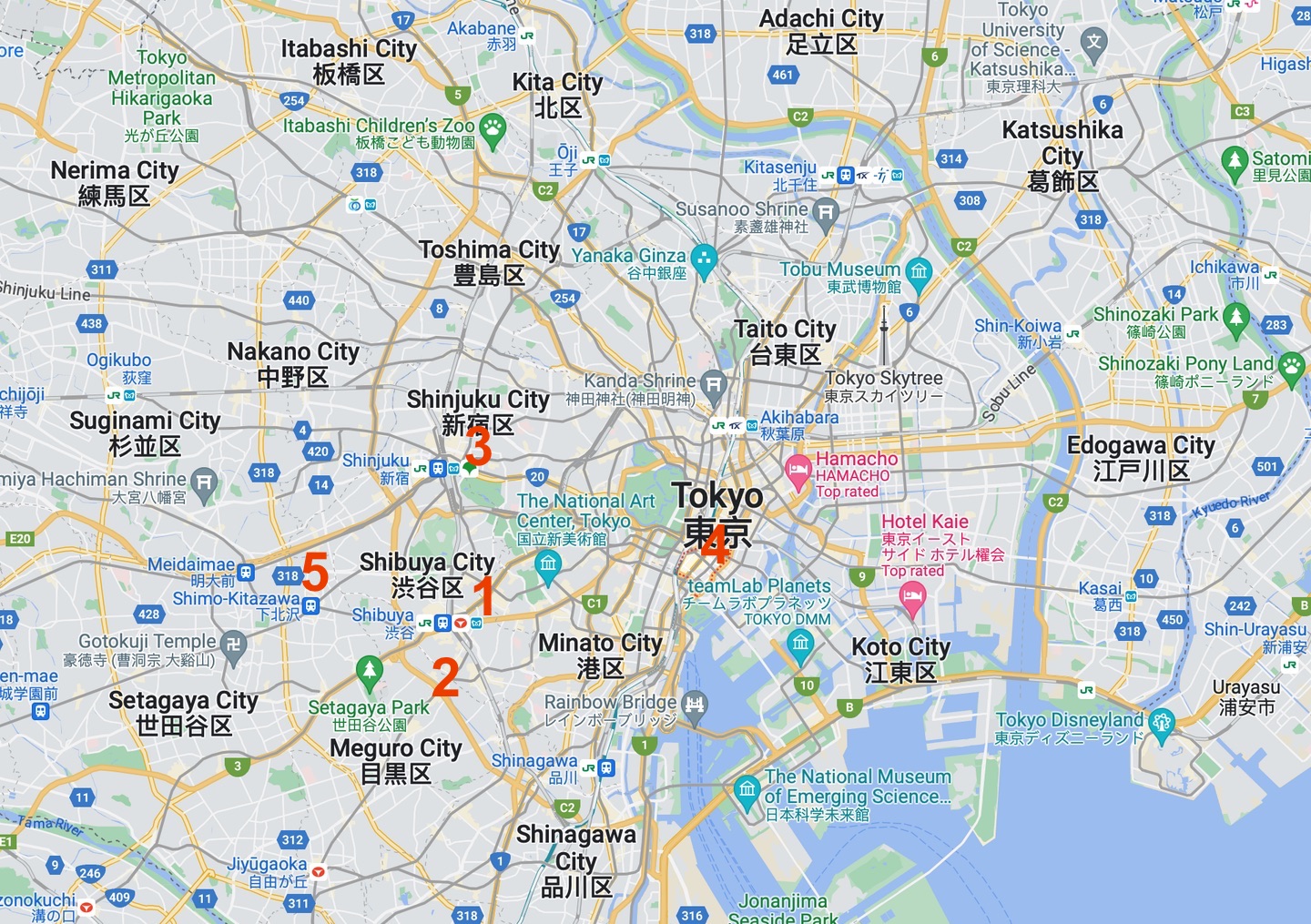 A Tokyo Shopping Guide in Five Maps - by Irene Kim (김애린)