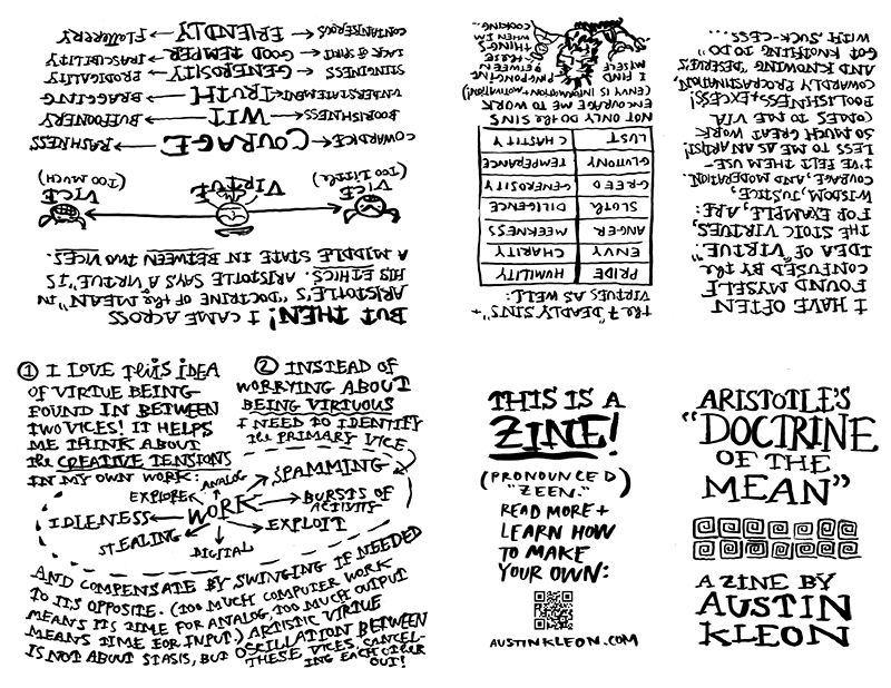 Virtue is in between vices - Austin Kleon
