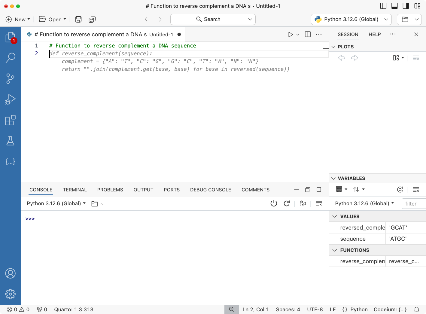 AI code completion in Positron - by Stephen Turner