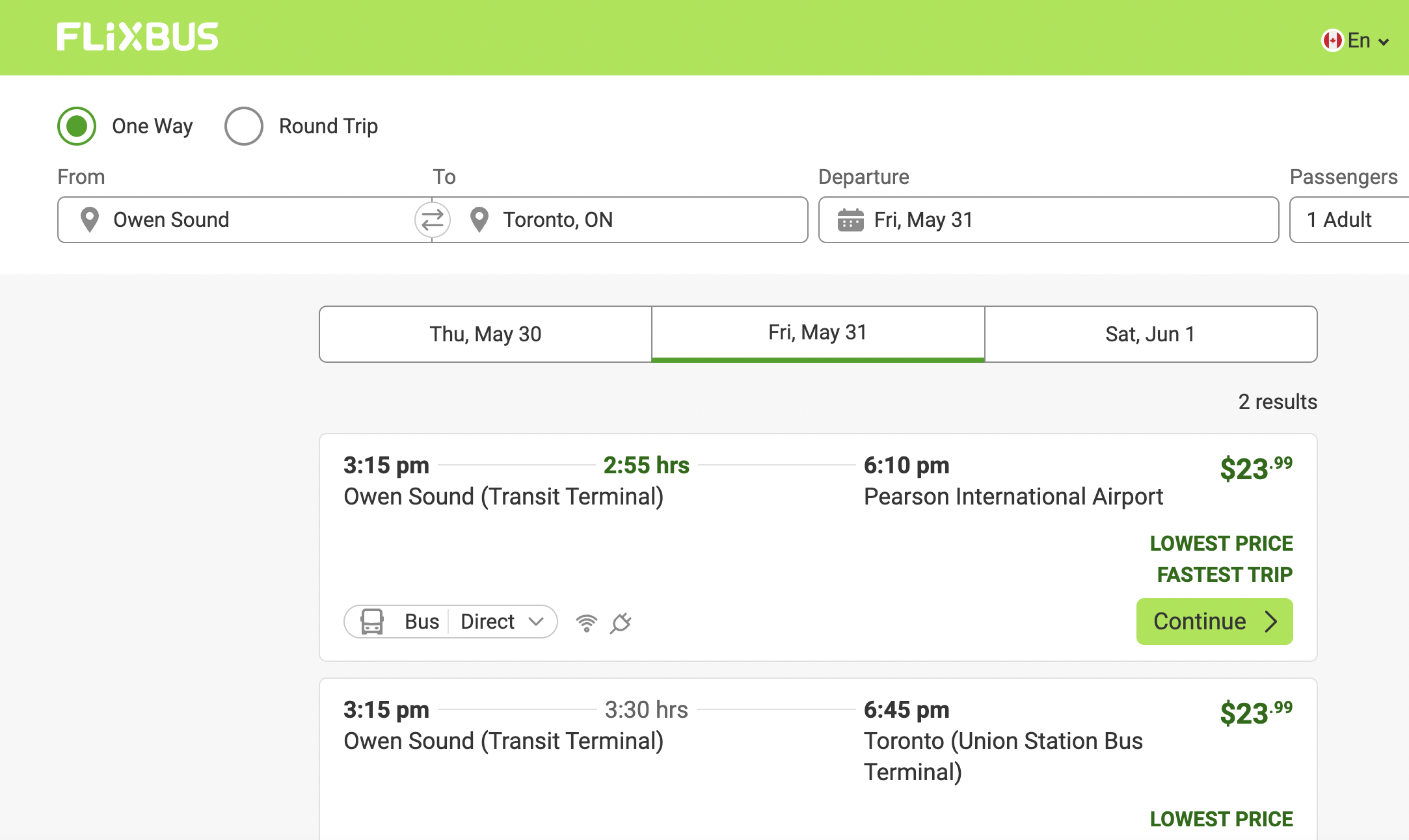 Buses from Owen Sound to Toronto are Back with Flixbus Service Starting May 30