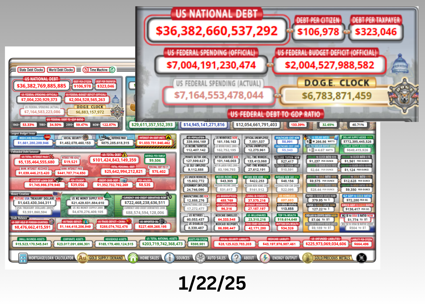 The US National Debt Clock: January 2025 (Second Half)