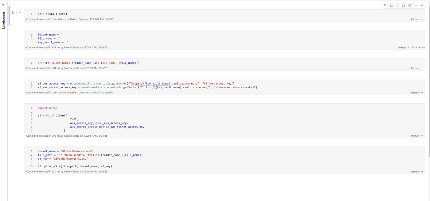 Extracting Data from MS Fabric Warehouse to AWS S3 - A Practical Data ...