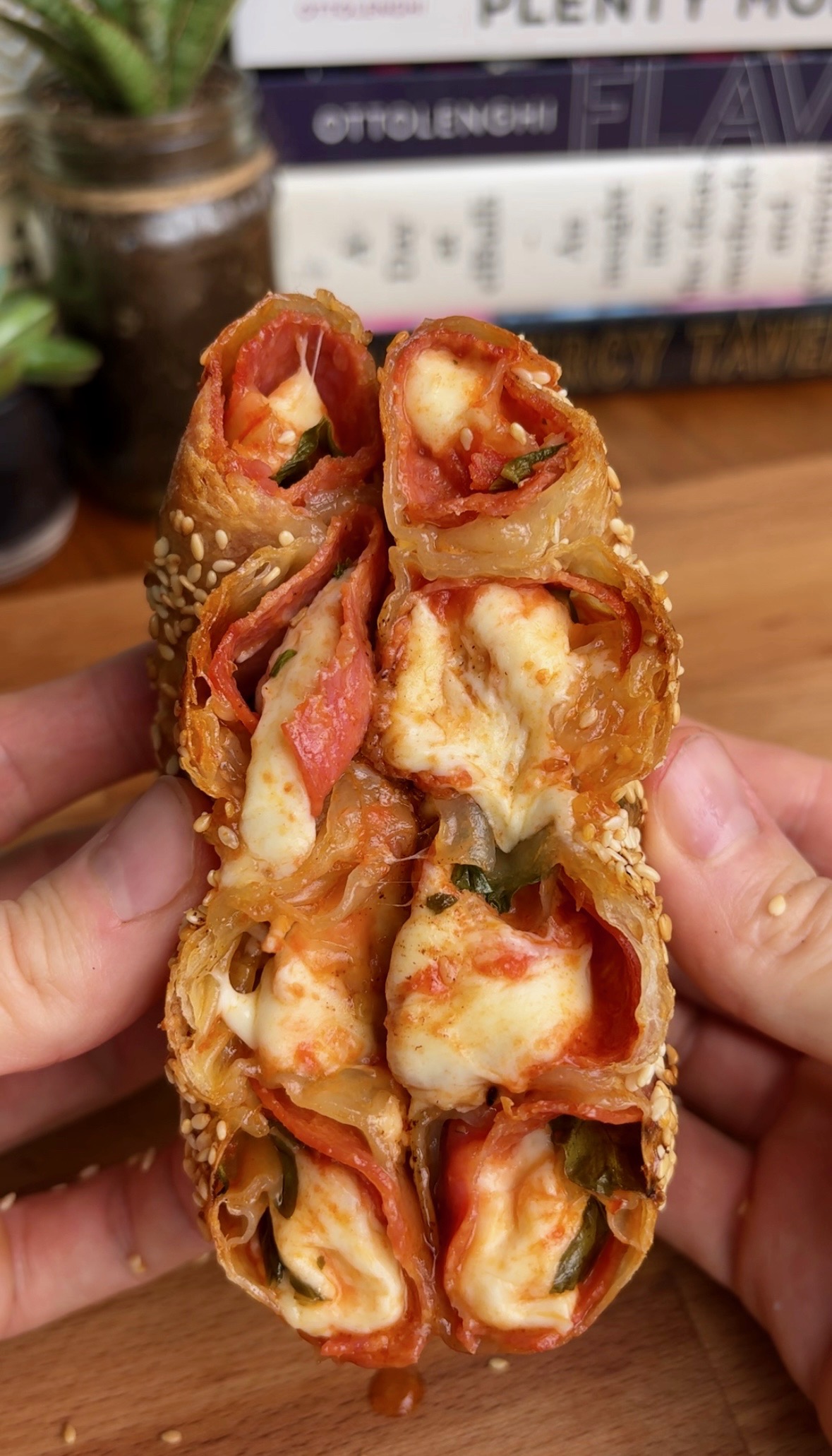 Pepperoni Pizza Rice Paper Spiral - by Chef Josh Gale