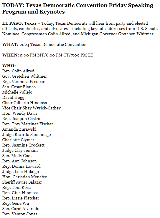 The 2024 Texas Democratic Party Platform