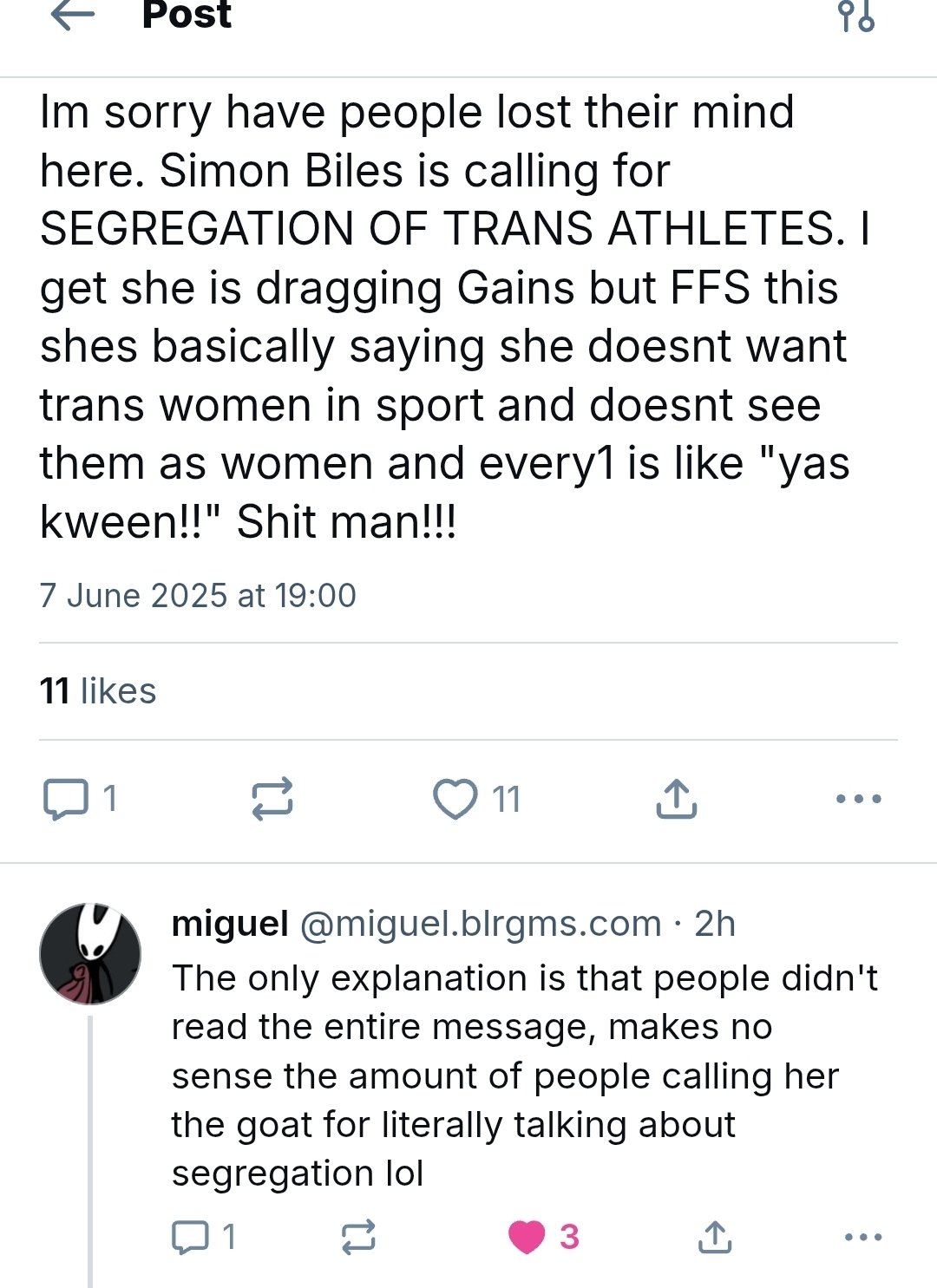 The Gender Journey Of Simone Biles - by Matt Osborne