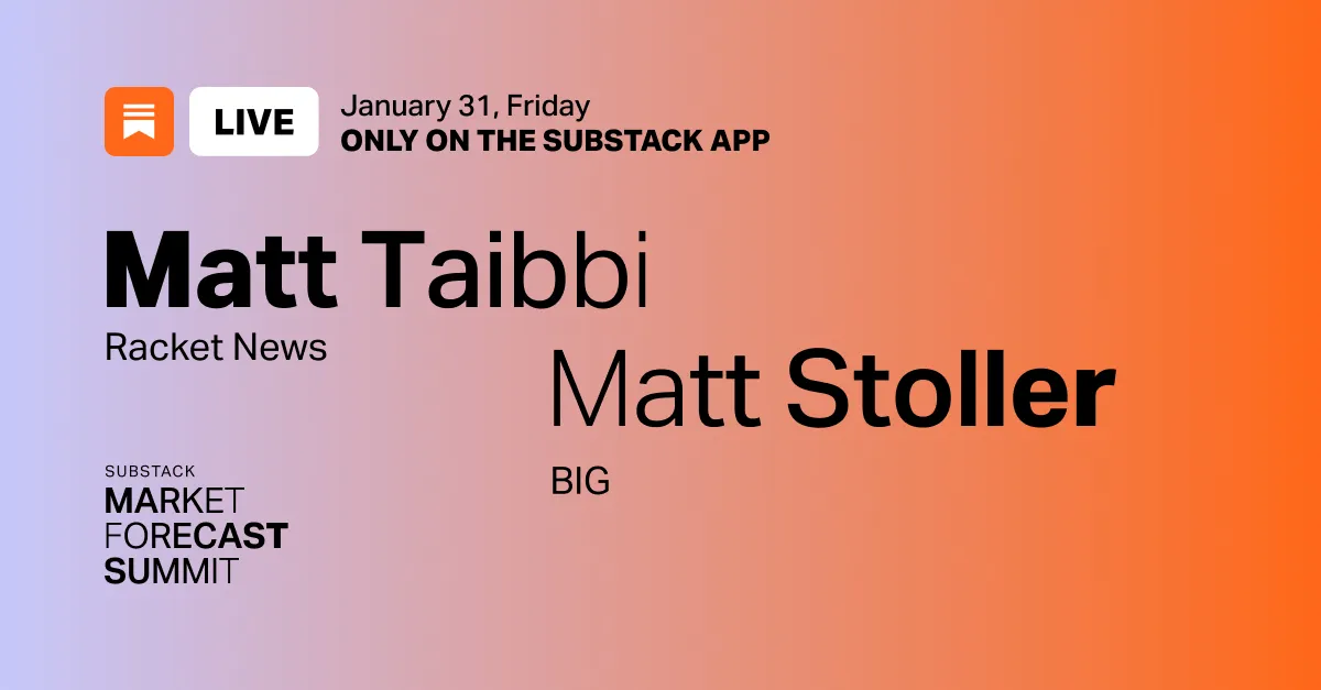 Matt Stoller on Substack: "Tomorrow at 3:30pm ET I’m joining Matt ...