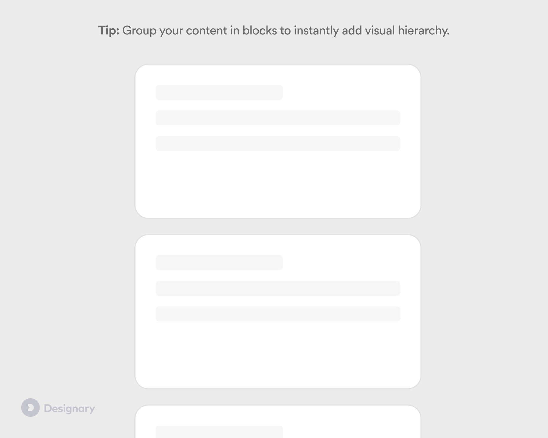 UX Tip #9: Sections, structure and visual hierarchy in UX