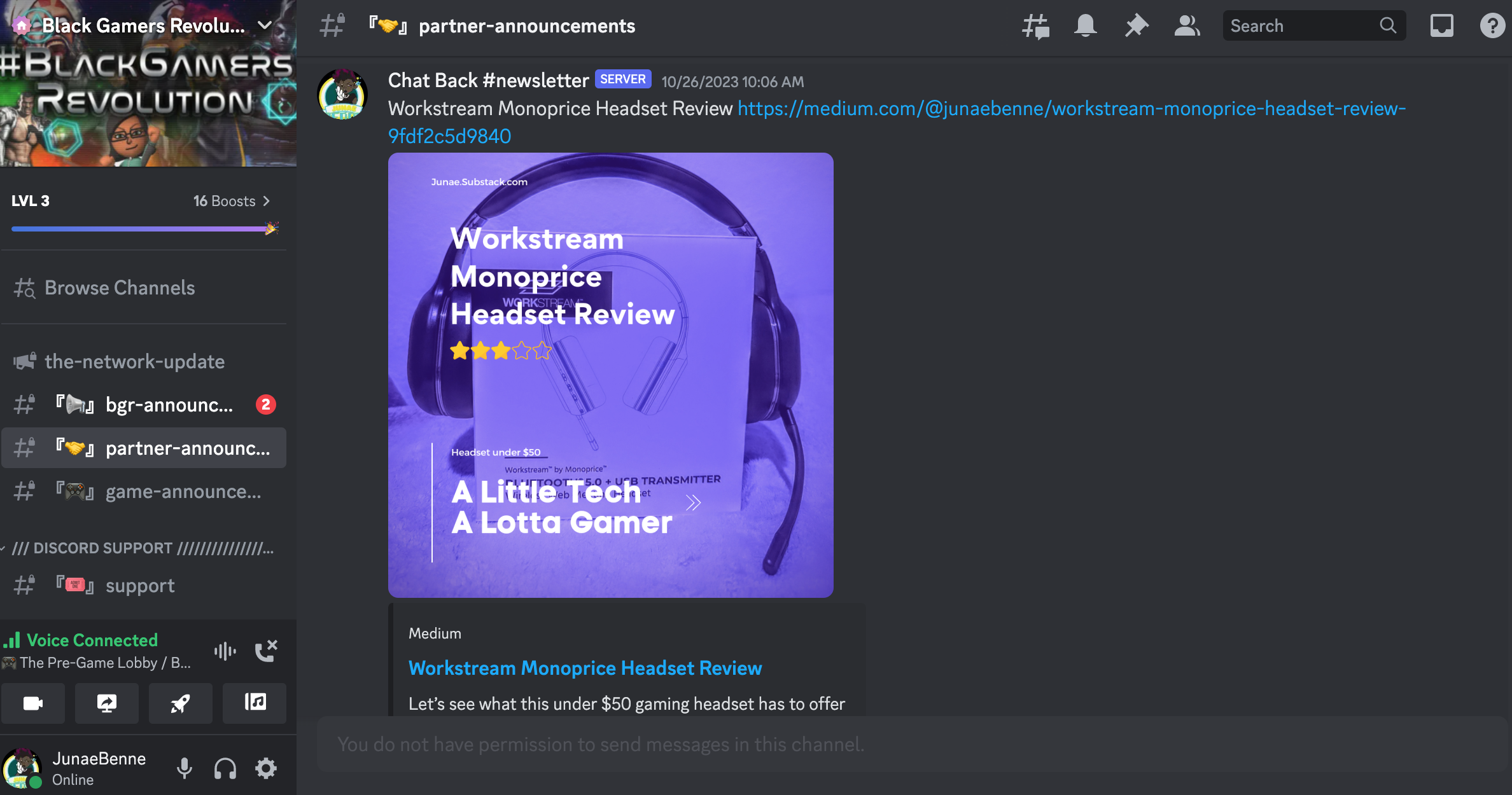 Discord's Announcement Channel Feature - by Junae Benne
