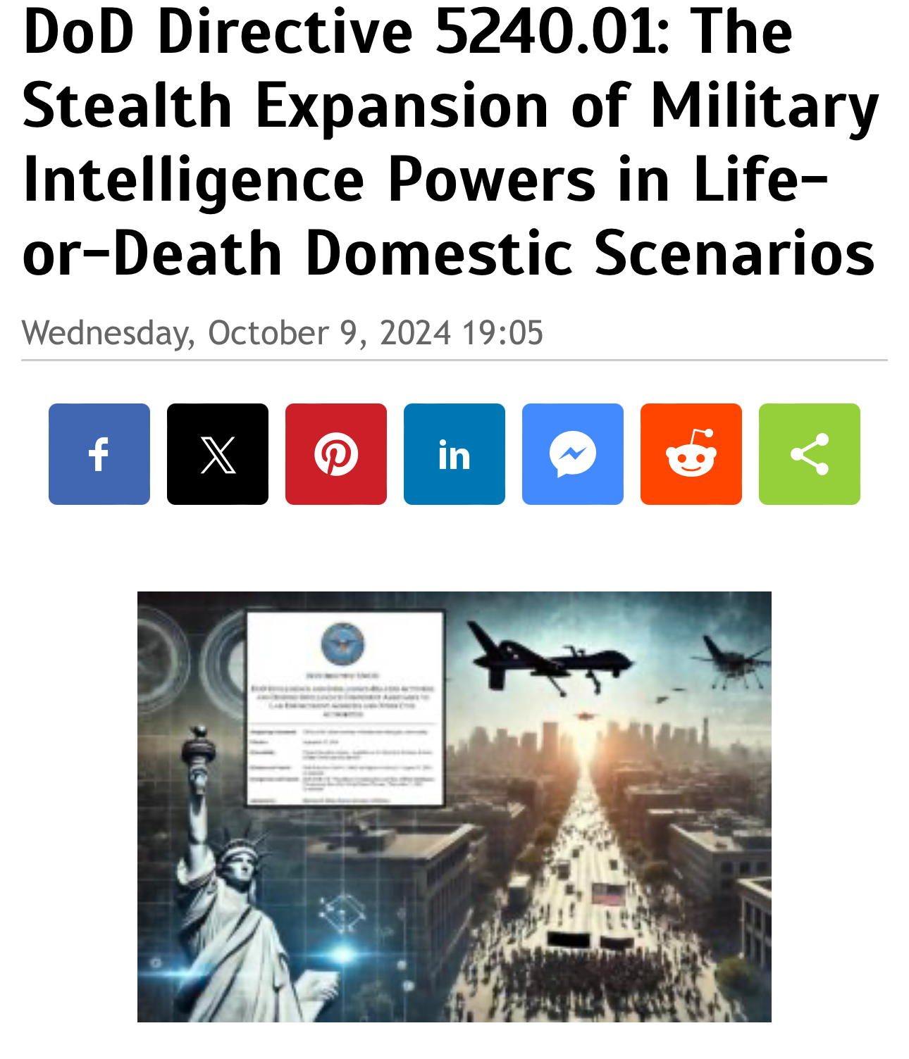 The DoD Quietly Reissues DoD Directive 5240.01, Expanding the Use of ...