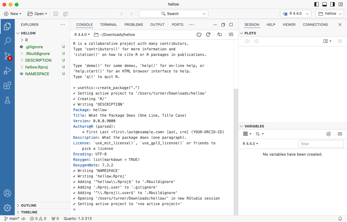 R package development in Positron - by Stephen Turner