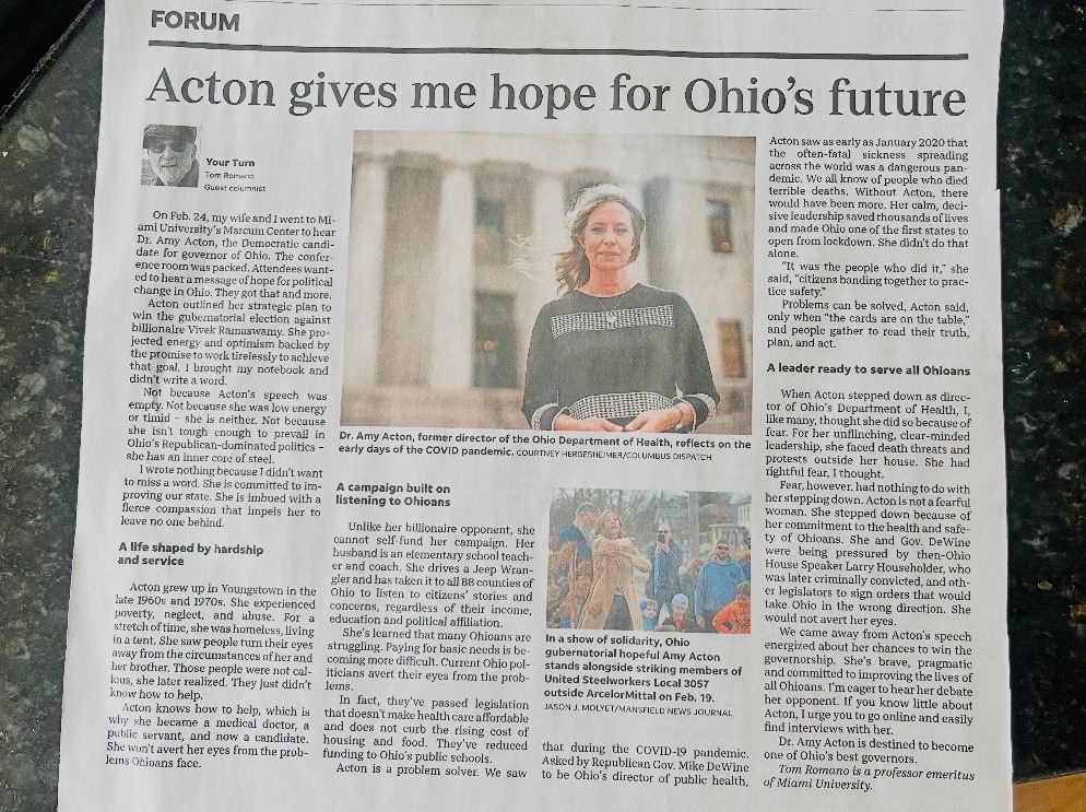READ: "Hearing Amy Acton changed how I see Ohio"