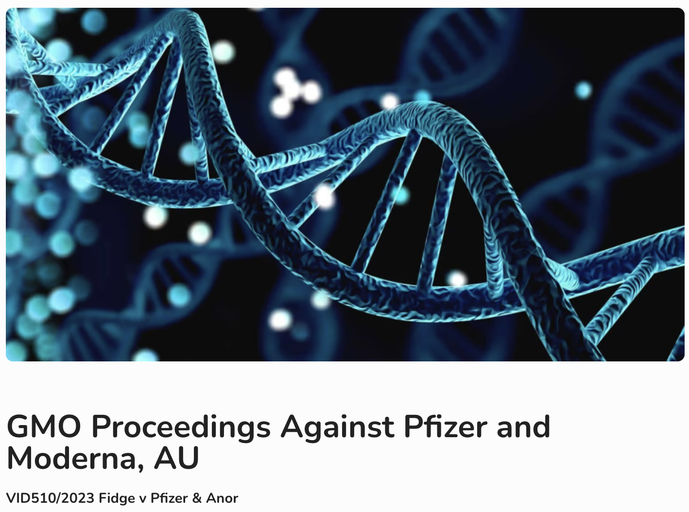 Australian DNA CONTAMINATION Confirmed .. in Australian vials of Pfizer ...