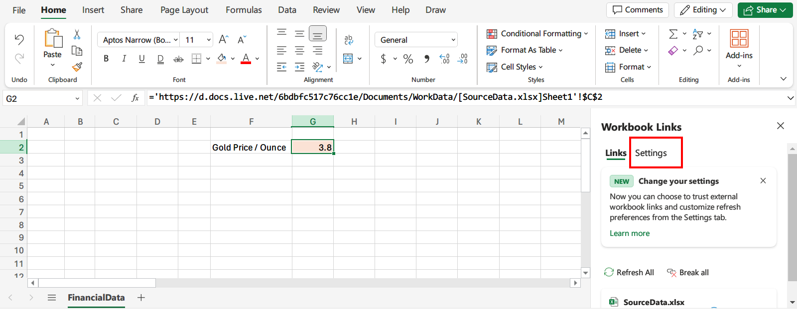 Link Data between Different Excel Online Files - by Dash
