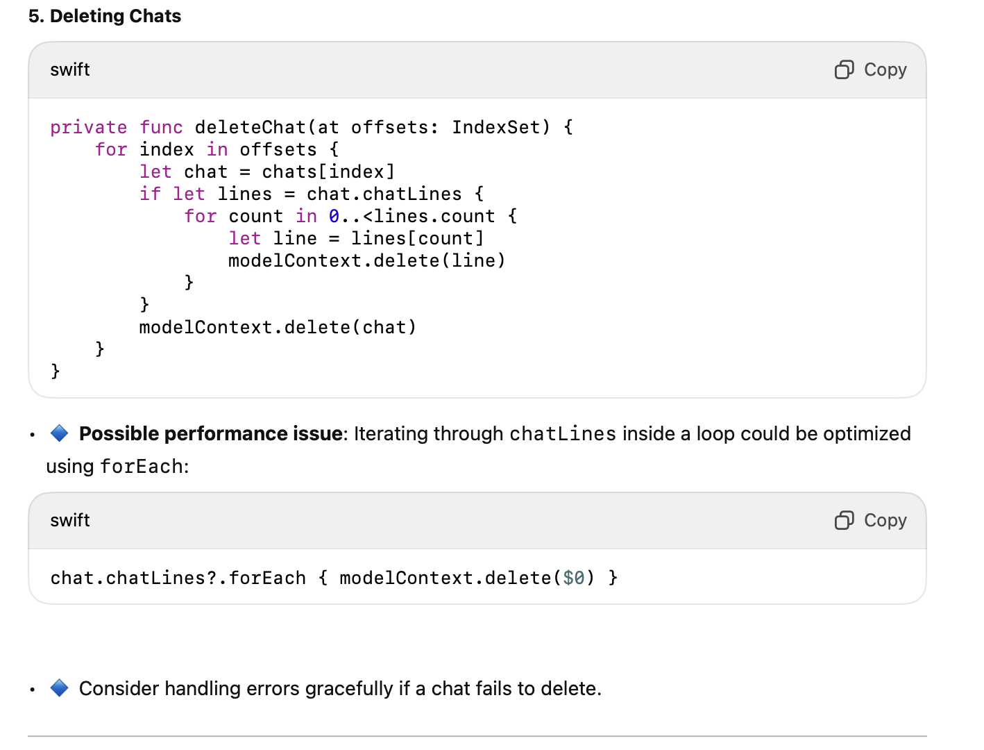 Using ChatGPT alongside Xcode