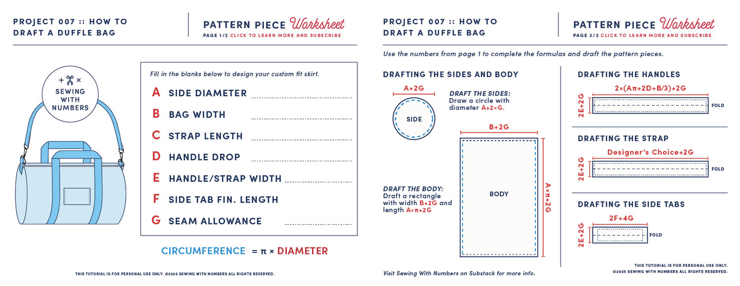 How to Draft a Duffel Bag - by Beth Wood